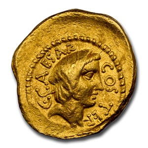 Roman Gold Aureus Julius Caesar (44 BC) Ch VF NGC