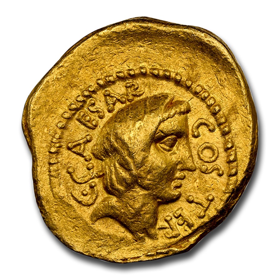Roman Gold Aureus Julius Caesar (44 BC) Ch VF NGC
