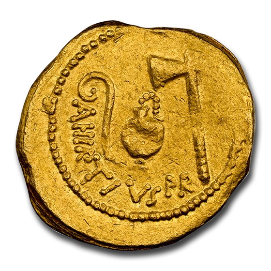 Roman Gold Aureus Julius Caesar (44 BC) Ch VF NGC