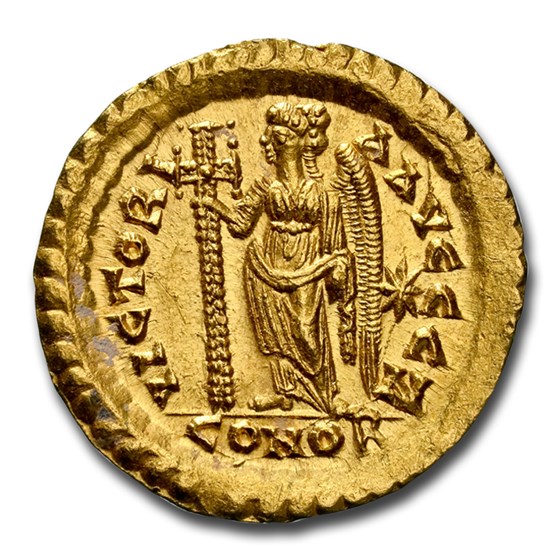 Roman Gold Solidus Emperor Marcian (450-457 AD) Ch MS NGC