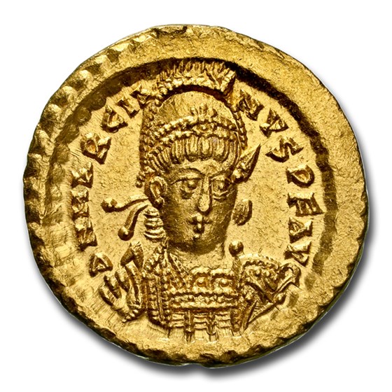 Roman Gold Solidus Emperor Marcian (450-457 AD) Ch MS NGC