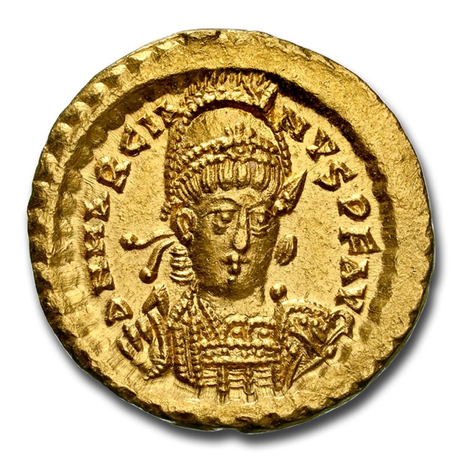 Roman Gold Solidus Emperor Marcian (450-457 AD) Ch MS NGC