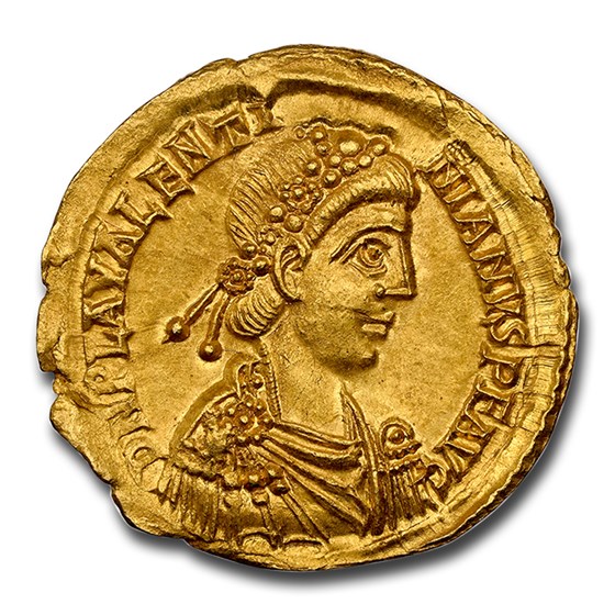 Roman Gold Solidus Emperor Valentinian III (425-455 AD) MS* NGC