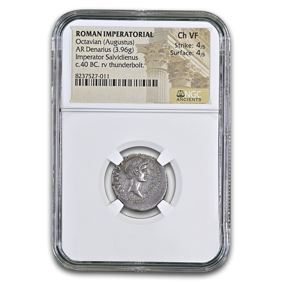 Buy 40 BC Roman Silver Denarius Octavian Ch VF 4/4 | APMEX