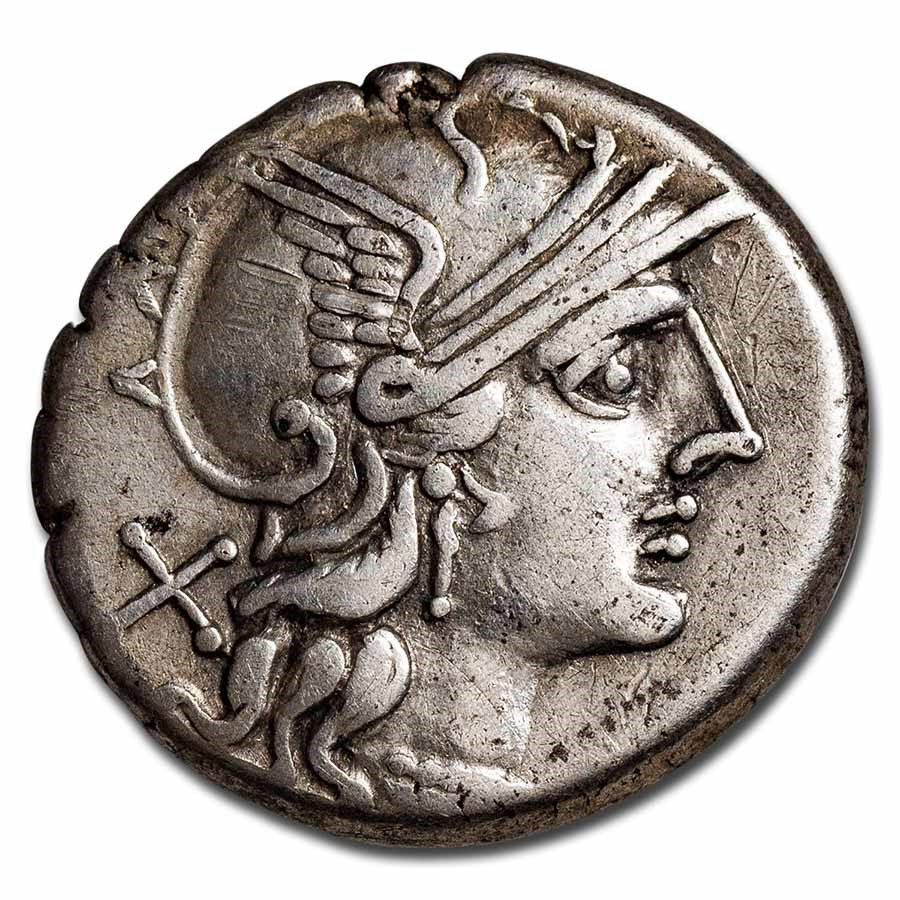 Buy Roman Republic AR Denarius Atilius S. (C.155 BC) VF (Cr-199/1a) | APMEX