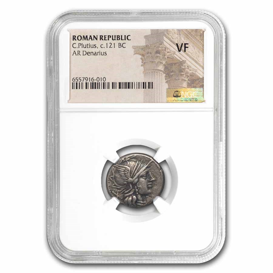 Buy Roman Republic AR Denarius Cn. Carbo (C.121 BC) VF (Cr-278/1) | APMEX