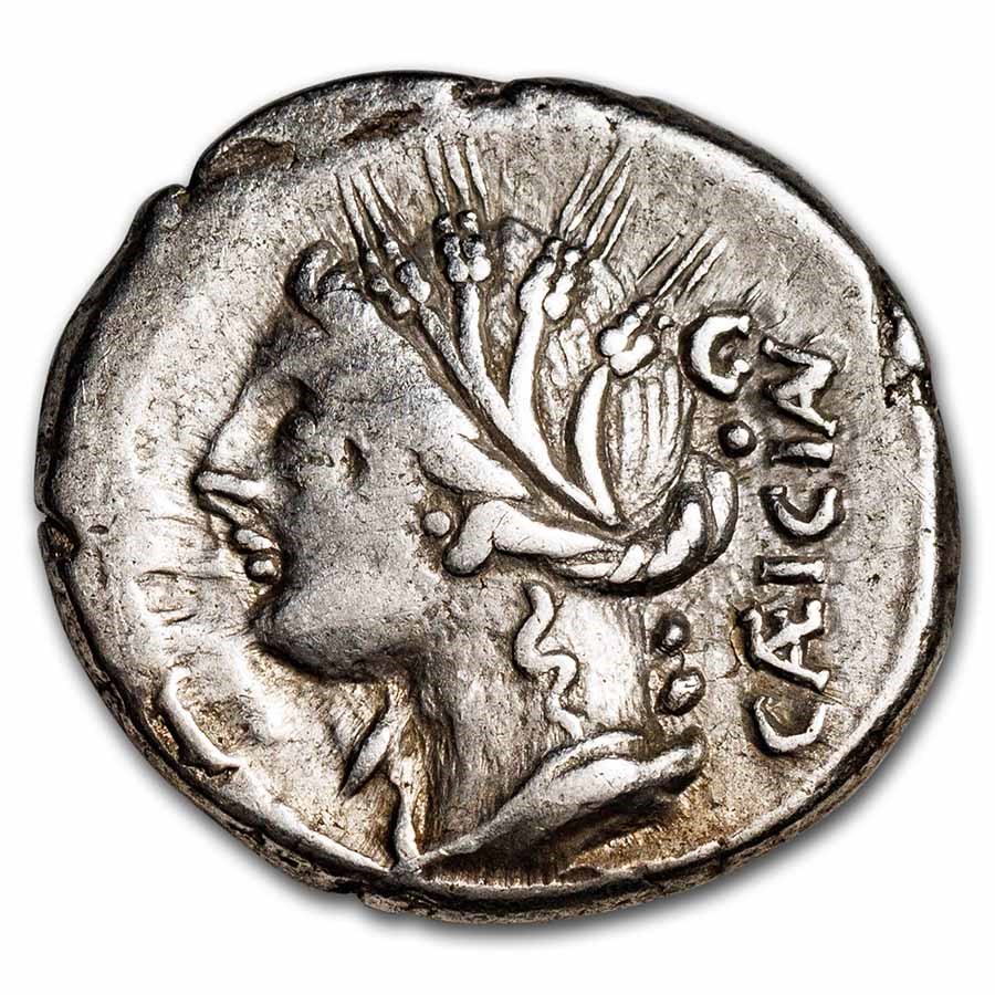 Buy Roman Republic AR Denarius L. Cassius (C.102 BC) XF (Cr-321/1) | APMEX