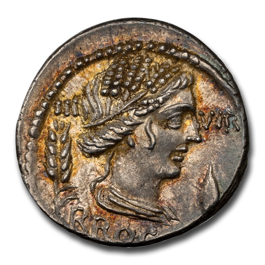 Buy 63 BC Roman AR Denarius Furius Cn Brocchus MS | APMEX