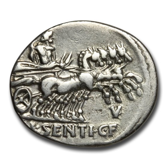Buy Roman Republic AR Denarius L. Sentius 101 BC XF (Crawford 325/1b ...