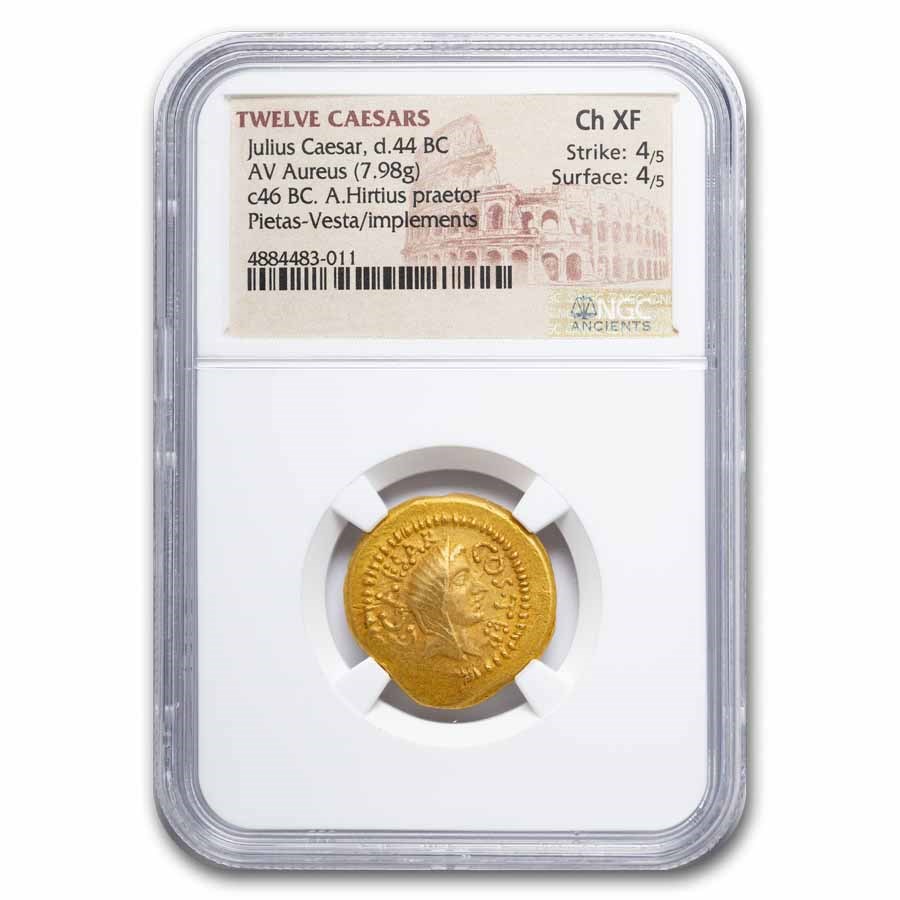 Buy Roman Republic Gold Aureus Julius Caesar (44 BC) Ch XF NGC | APMEX