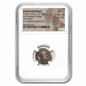 Buy Roman Republic Silver Denarius (127 BC) VF NGC (Cr-264/1) | APMEX