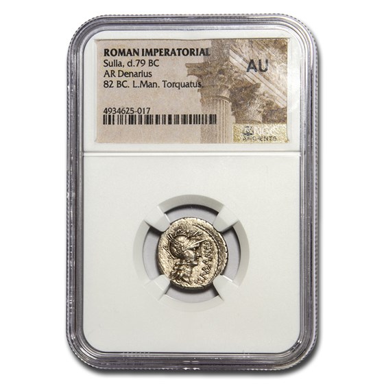 Buy Roman Republic Silver Denarius Sulla (82 BC) AU NGC | APMEX