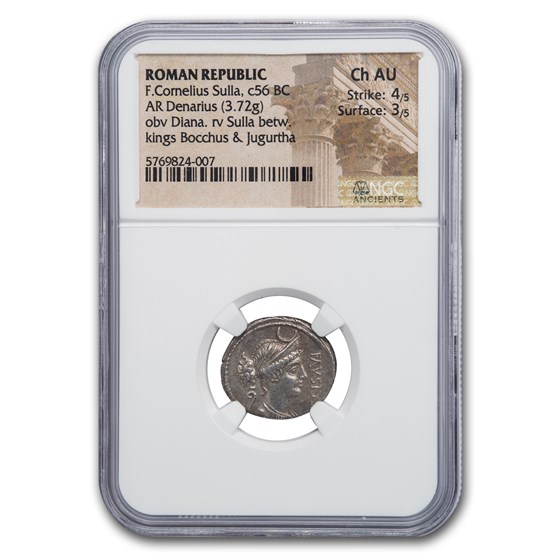 Buy Roman Republic Silver Denarius Sulla (c.56 BC) Ch AU NGC | APMEX