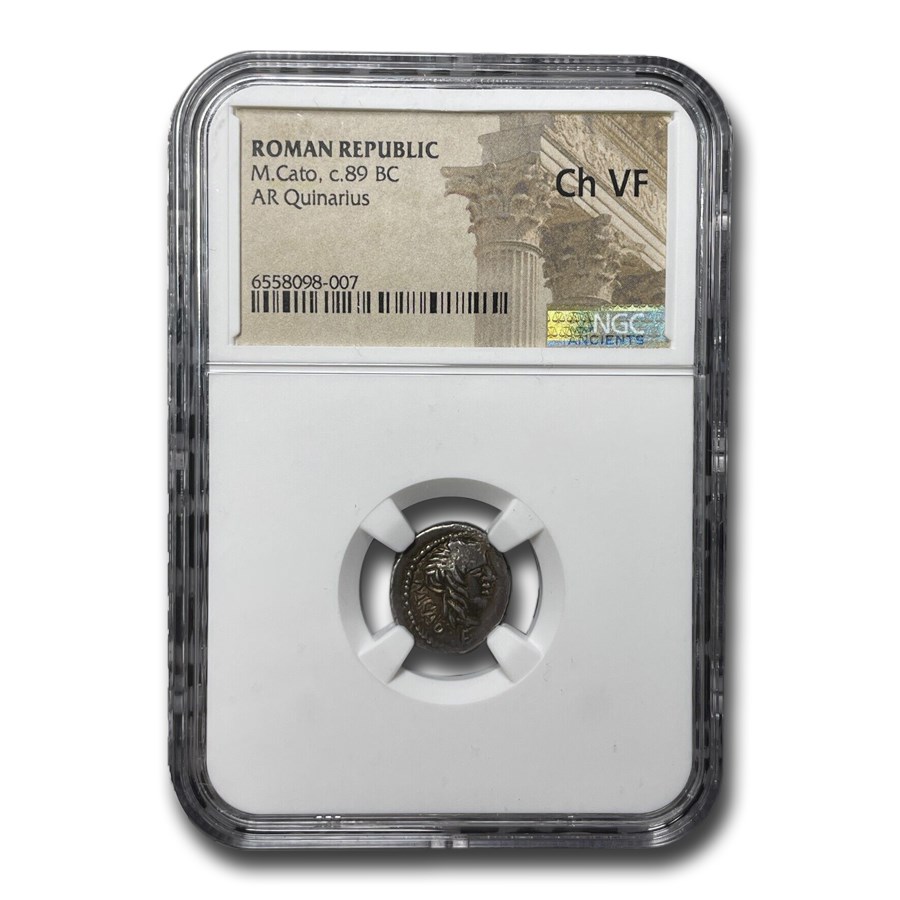 Roman Republic Silver Quinarius (c. 89 BC) Ch VF NGC