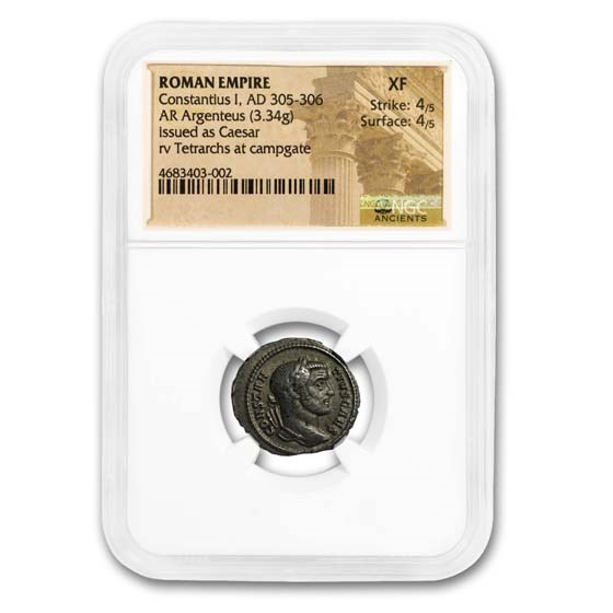 Buy Roman Silver Argenteus Emperor Constantius I (305-306 AD) XF NGC ...