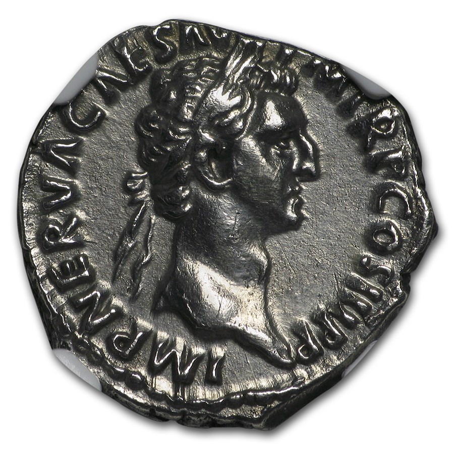 Buy Roman Silver Denarius Emperor Nerva (96-98 AD) AU NGC | APMEX