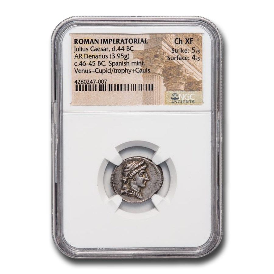 Buy Roman Silver Denarius Julius Caesar/Venus (c.44 BC) Ch XF NGC | APMEX