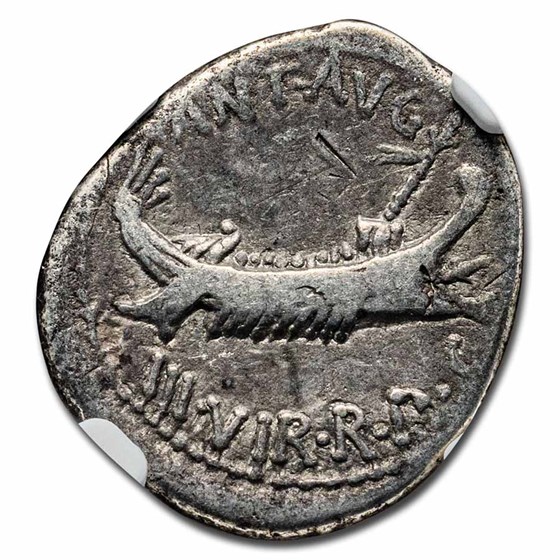 Buy Roman Silver Denarius Marc Antony Legion IV (30 BC) Fine NGC | APMEX