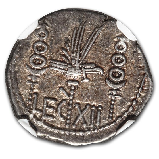 Buy Roman Silver Denarius Marc Antony Legion XII (30 BC) XF NGC | APMEX