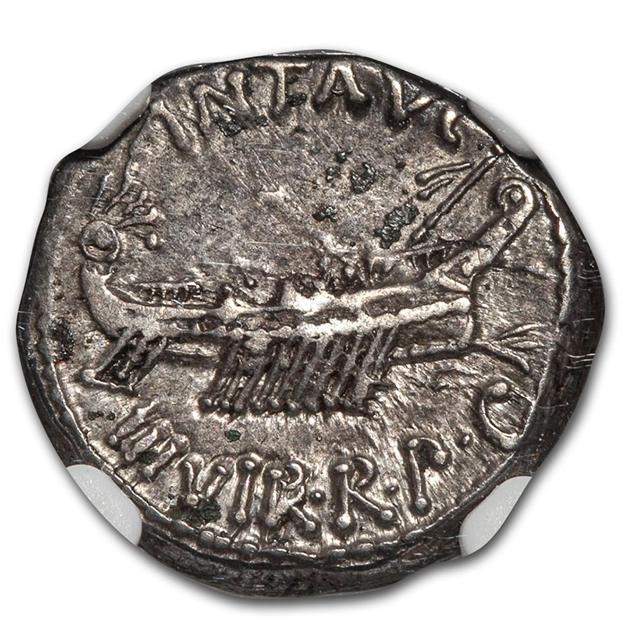 Buy Roman Silver Denarius Marc Antony Legion XII (30 BC) XF NGC | APMEX