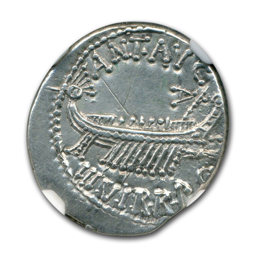 Buy Roman Silver Denarius Marc Antony Legion XIX (30 BC) Ch AU NGC | APMEX