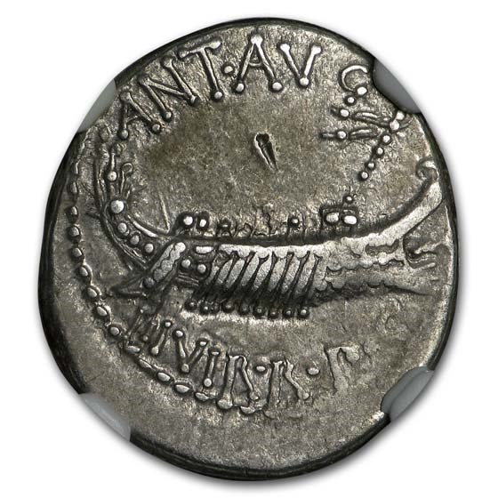 Buy Roman Silver Denarius Marc Antony Legion XV (30 BC) XF NGC | APMEX