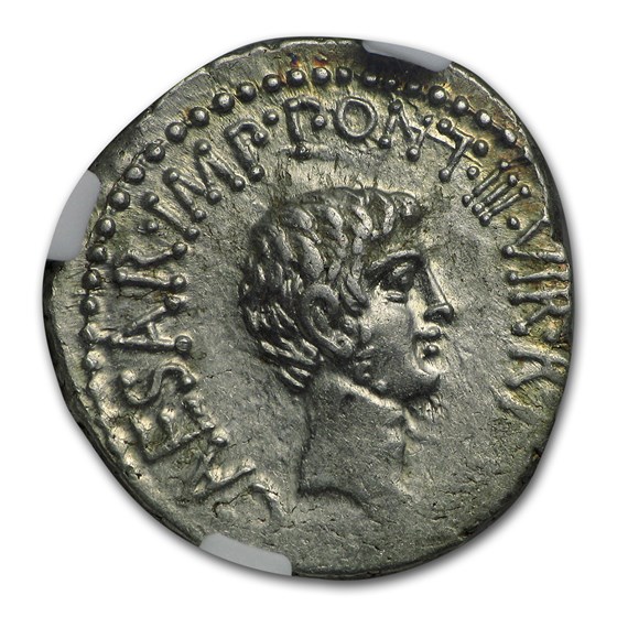 Buy Roman Silver Denarius Marc Antony & Octavian (41 BC) AU NGC | APMEX