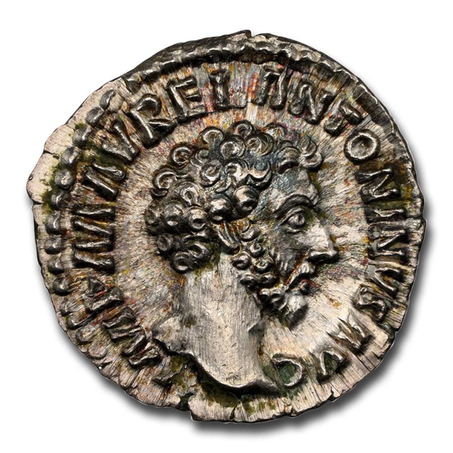Rome AR Denarius Marcus Aurelius (161-180 AD) MS NGC RIC III 35
