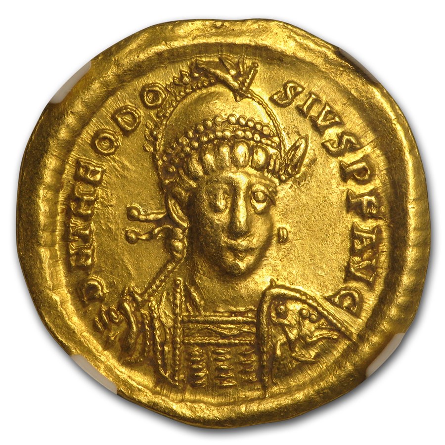Buy Rome Au Solidus Theodosius II/Constantinopolis (402-450AD) AU NGC ...