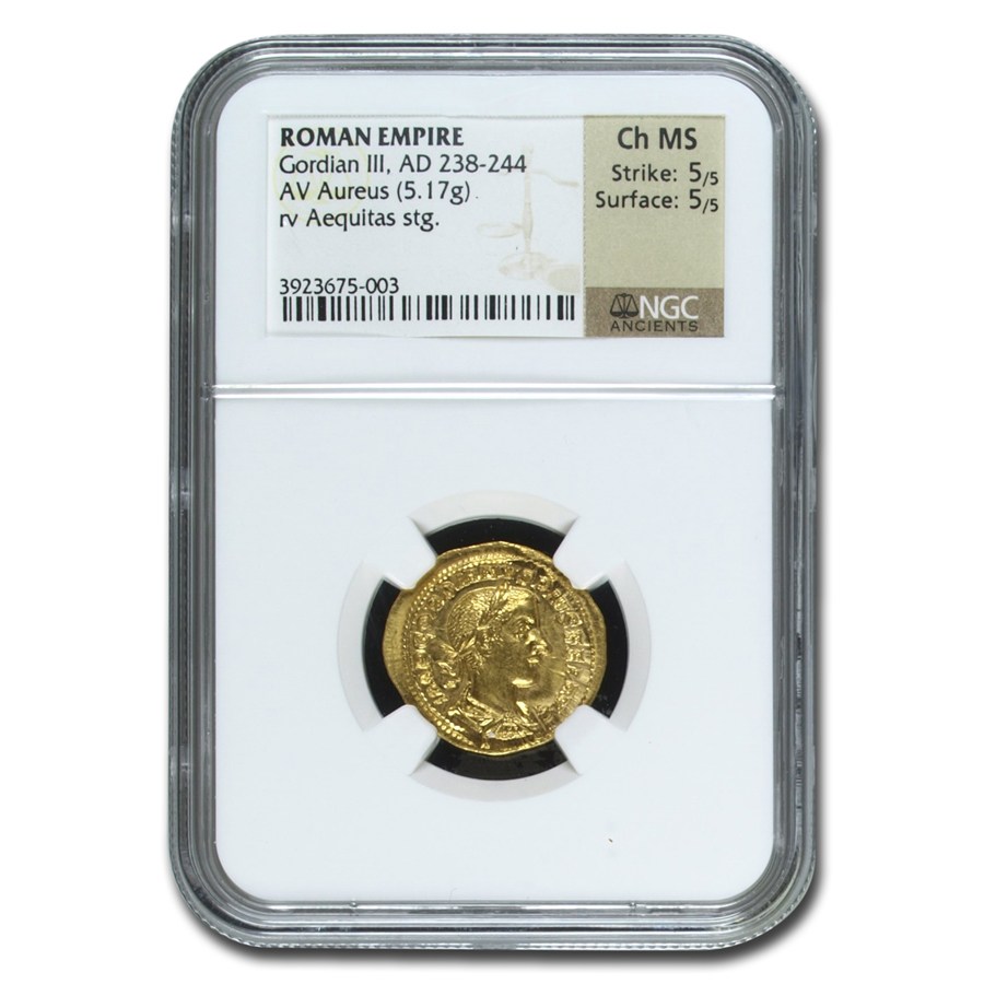 Buy Rome Av Aureus Gordian Iii 238 244 Ad Ch Ms Ngc Ric Iv 57 Apmex