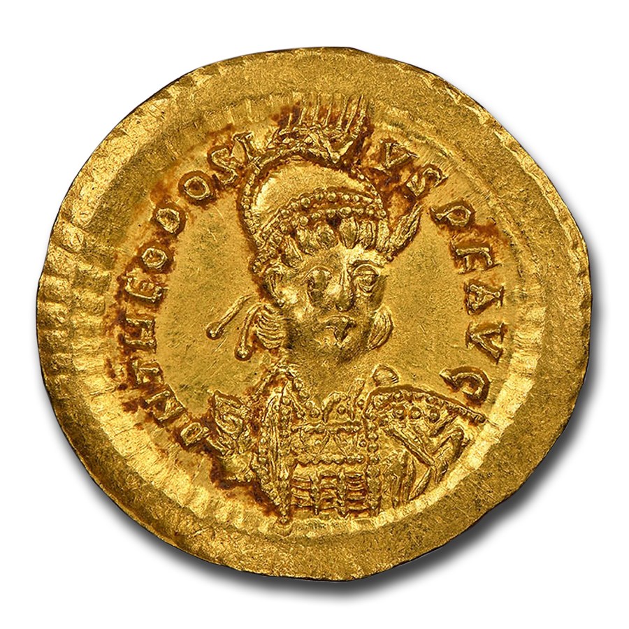 Rome AV Solidus Theodosius II (402-450 AD) MS NGC (RIC X 285)