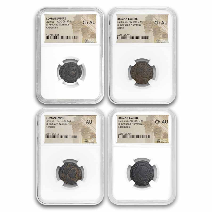 Buy 4-Coin 308-324 AD Rome BI Nummus Ch AU NGC Set | APMEX