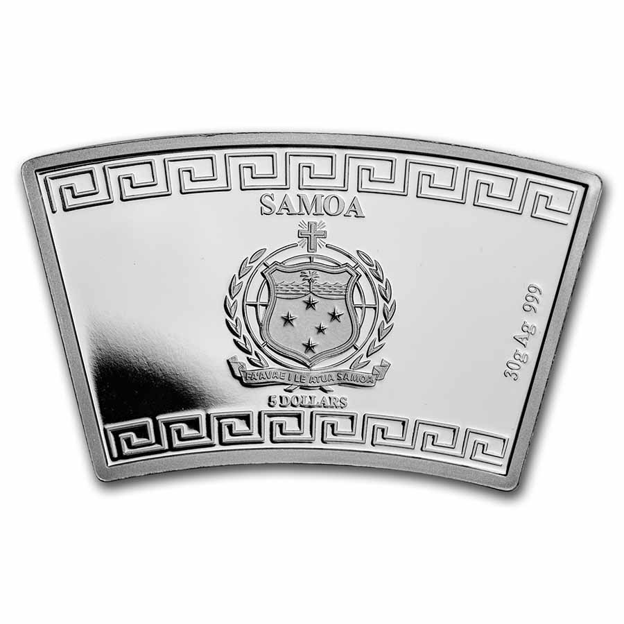 APMEX - Samoa 30 gram Silver Lunar Tiger Fan Shaped Coin