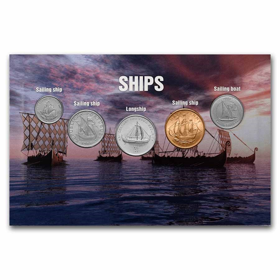 Buy Ship Coins from Around the World 5-Coin Set BU | APMEX