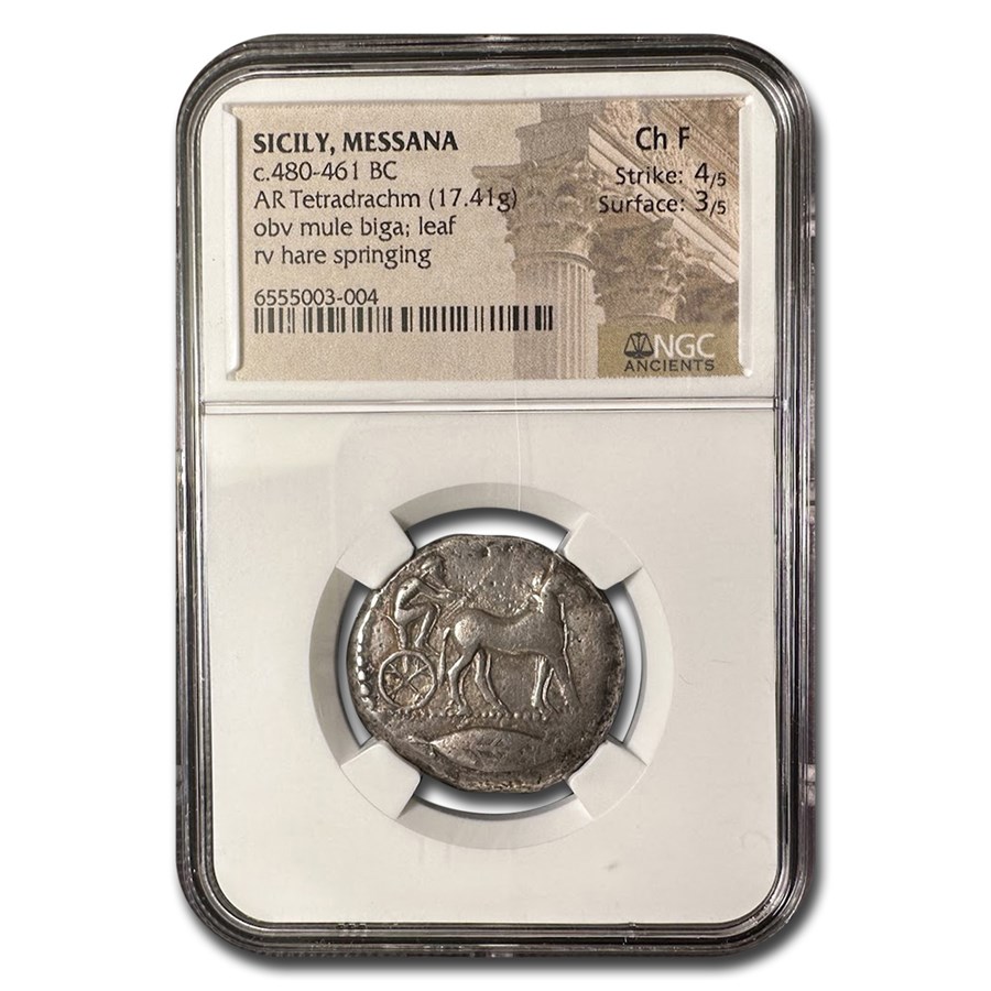 Buy Sicily Messana Silver Tetradrachm (480-461 BC) Ch. Fine NGC | APMEX