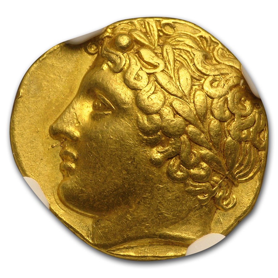 Buy Sicily Syracuse Gold Decadrachm Agathocles (317-289 BC) AU NGC | APMEX