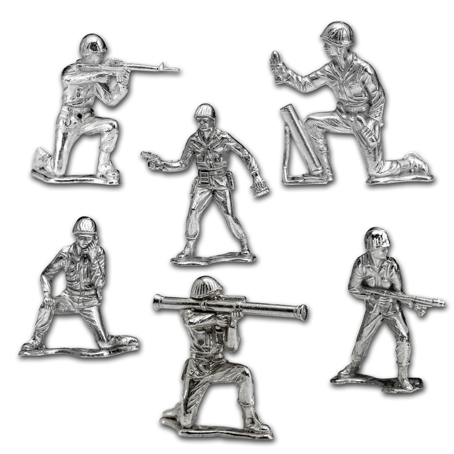Buy Silver Army Figurine - 6 Piece Silver Soldier Set | APMEX