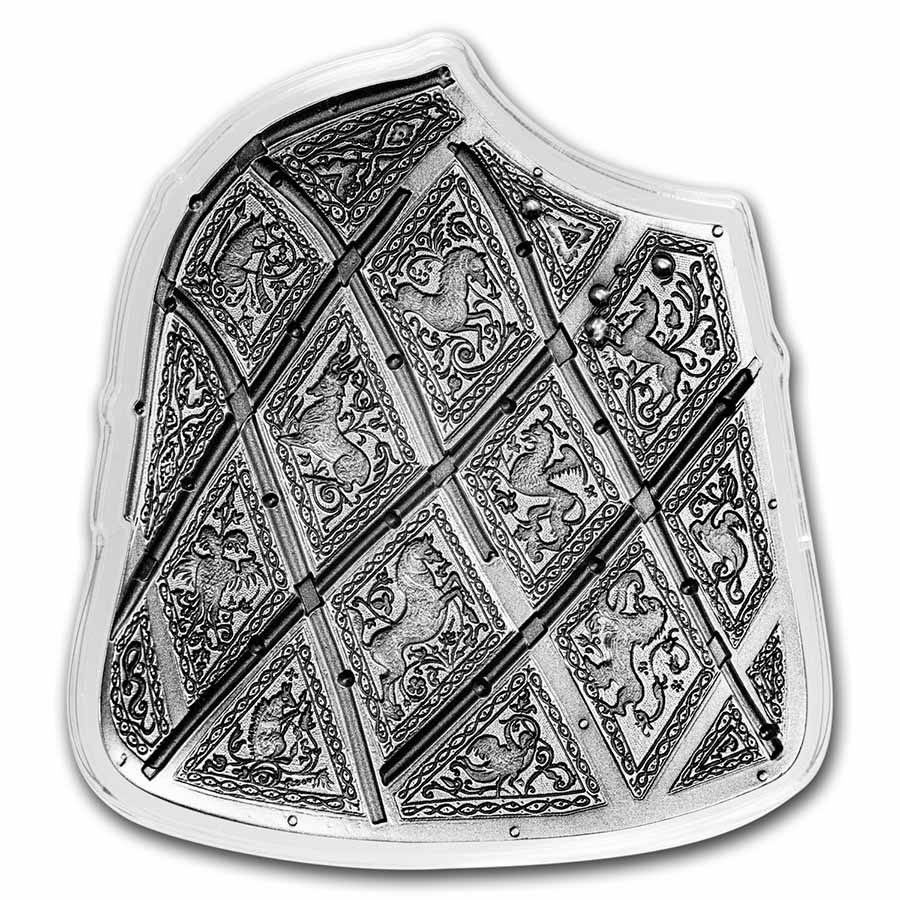 APMEX - South Korea 2 oz Silver Trellised Targe Shield Stackable