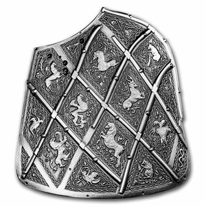 Buy South Korea 2 oz Silver Trellised Targe Shield Stackable | APMEX
