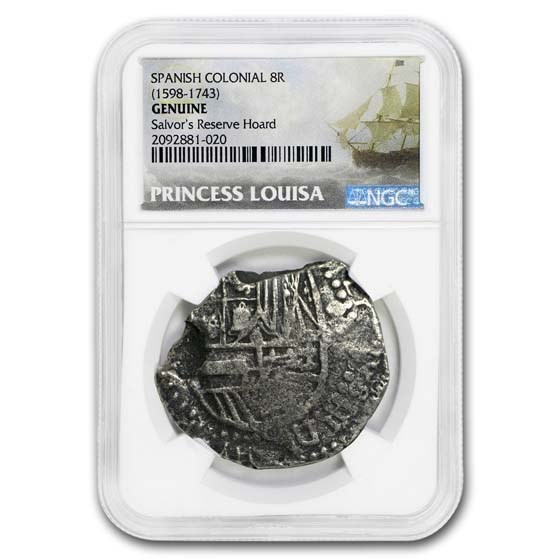 Buy Spain Silver 8 Reales Princess Louisa Shipwreck High Grade NGC | APMEX