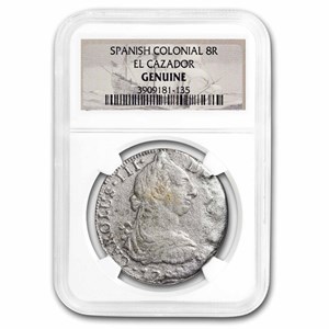 Buy Spanish Colonial El Cazador Shipwreck Silver 8 Reales Genuine NGC | APMEX