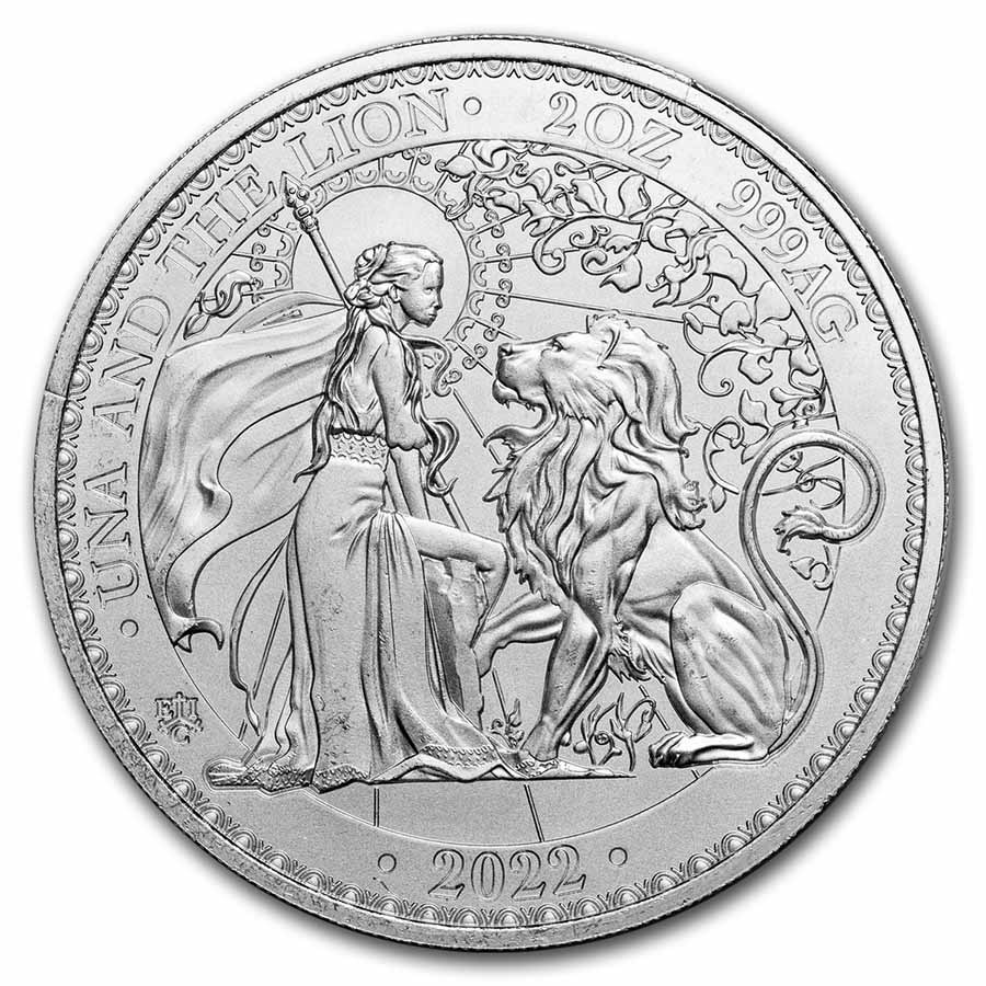 Buy St. Helena 2 oz Silver Una and the Lion (Random, Abrasions) | APMEX