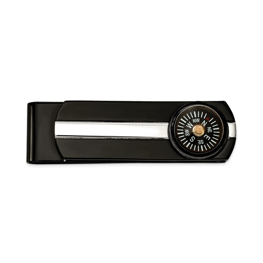 Buy Stainless Steel Blk/Yell Func Compass Money Clip | APMEX