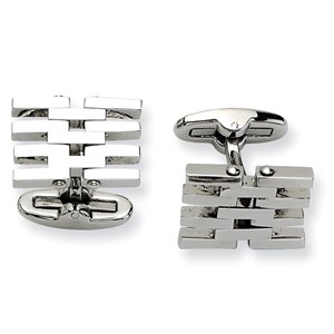 Buy Stainless Steel Polished Block Cuff Links | APMEX