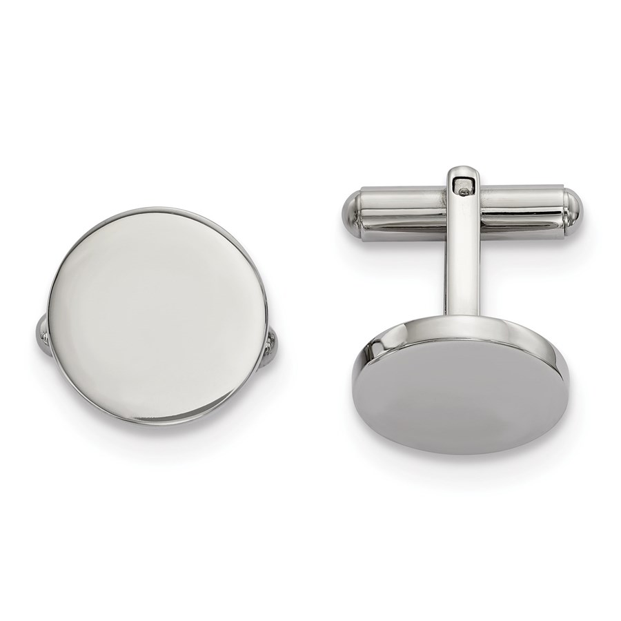 Buy Stainless Steel Polished Circle Cuff Links | APMEX
