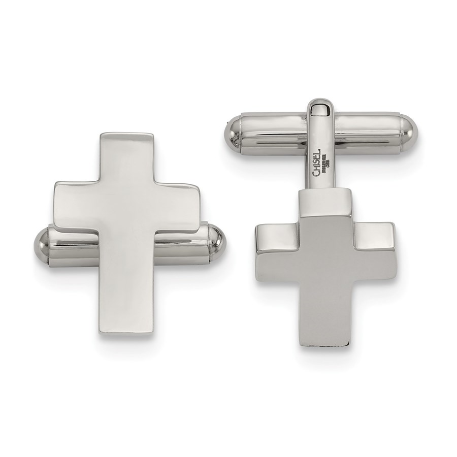 Buy Stainless Steel Polished Cross Cuff Links | APMEX