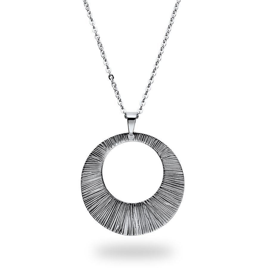 Buy Stainless Steel Textured Pendant Necklace | APMEX