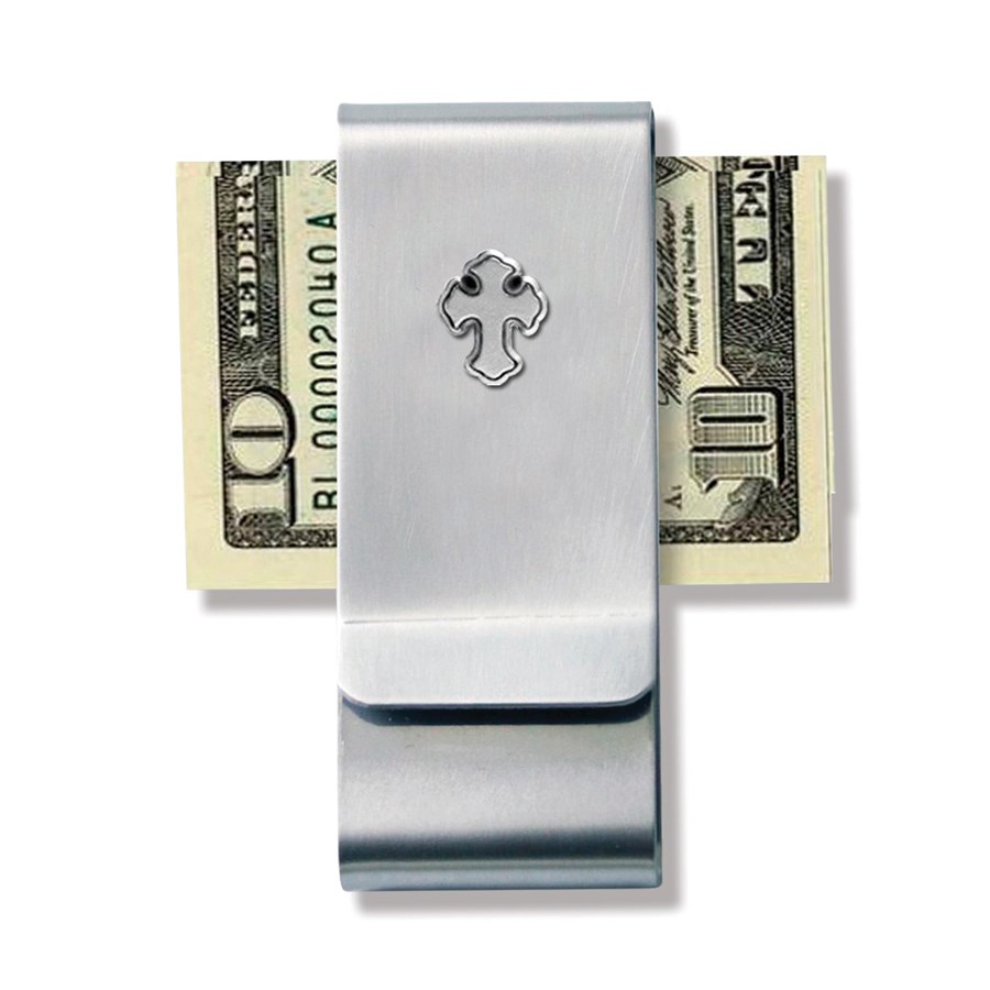Buy Steel Cross Satin Double Money Clip | APMEX