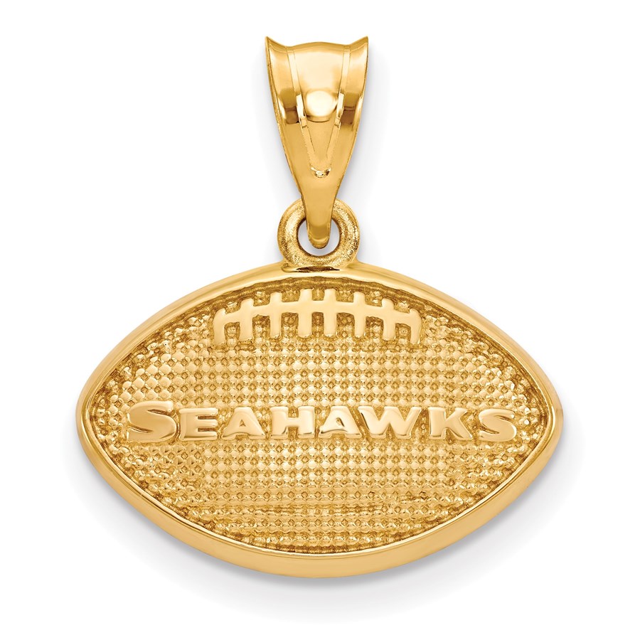 Buy Sterling Silver Gold-plated Seattle Seahawks Football Pendant | APMEX