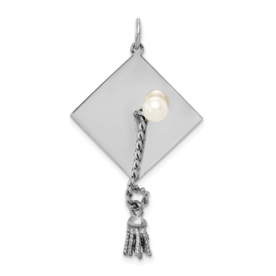 Buy Sterling Silver Graduation Cap with FW Cultured Pearl Polished | APMEX